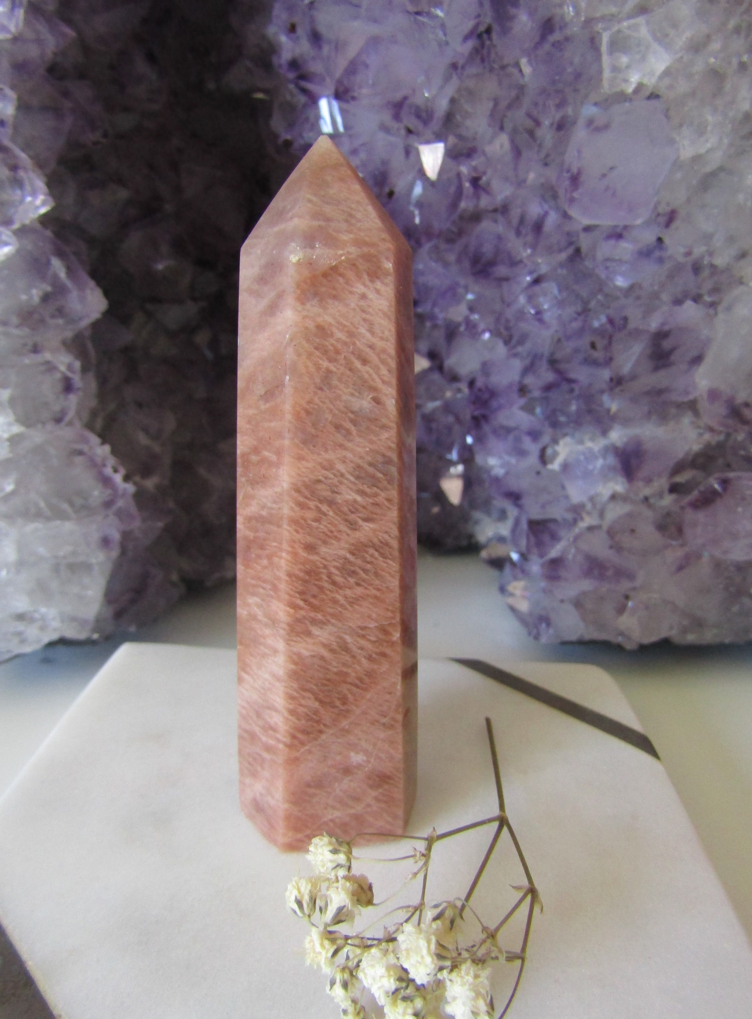 Peach Moonstone Tower #2 | Crystal Kits AU