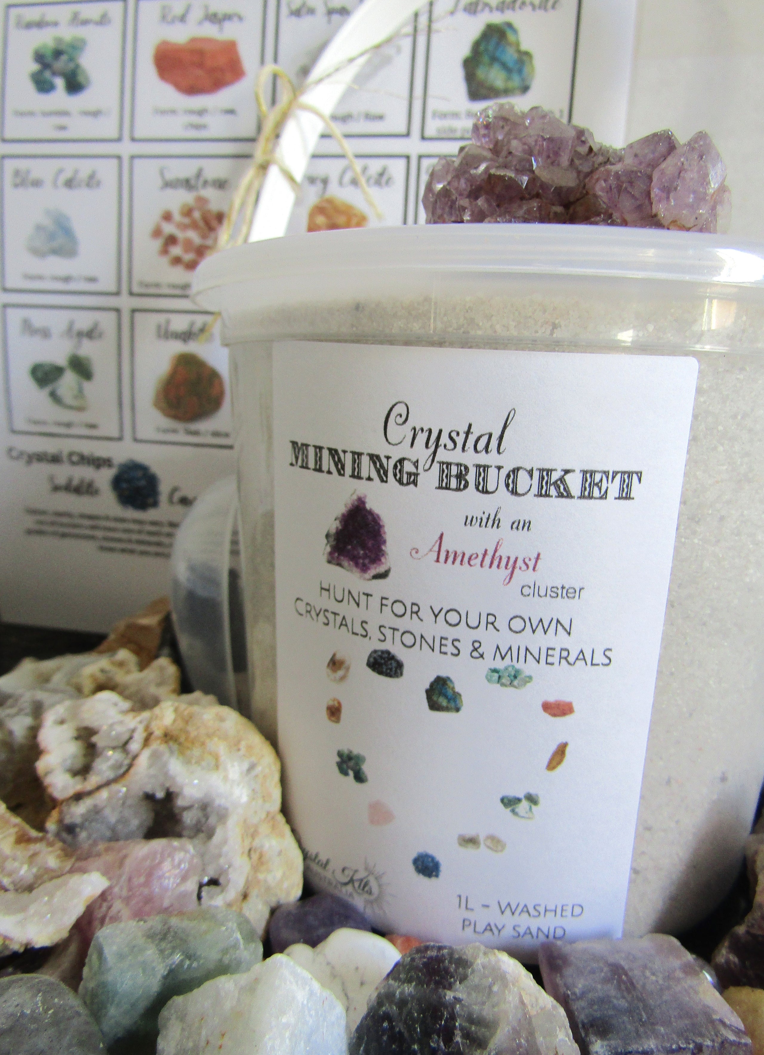 Crystal Mining Buckets 1L - Amethyst Cluster | Crystal Kits AU