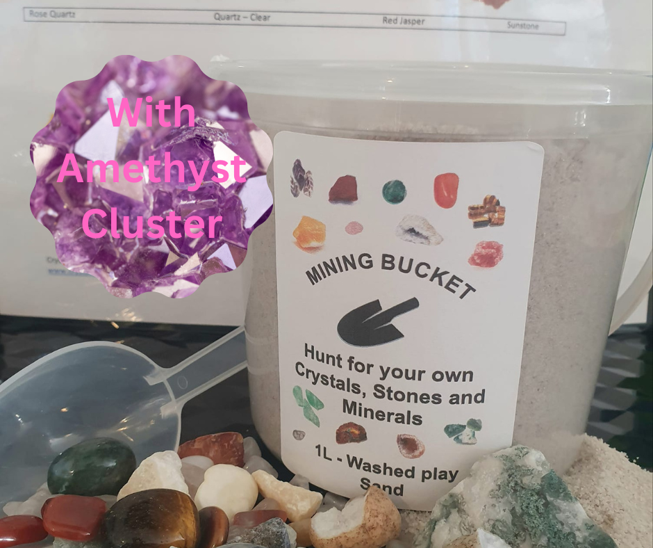 Crystal Mining Buckets 1L - Amethyst Cluster | Crystal Kits AU