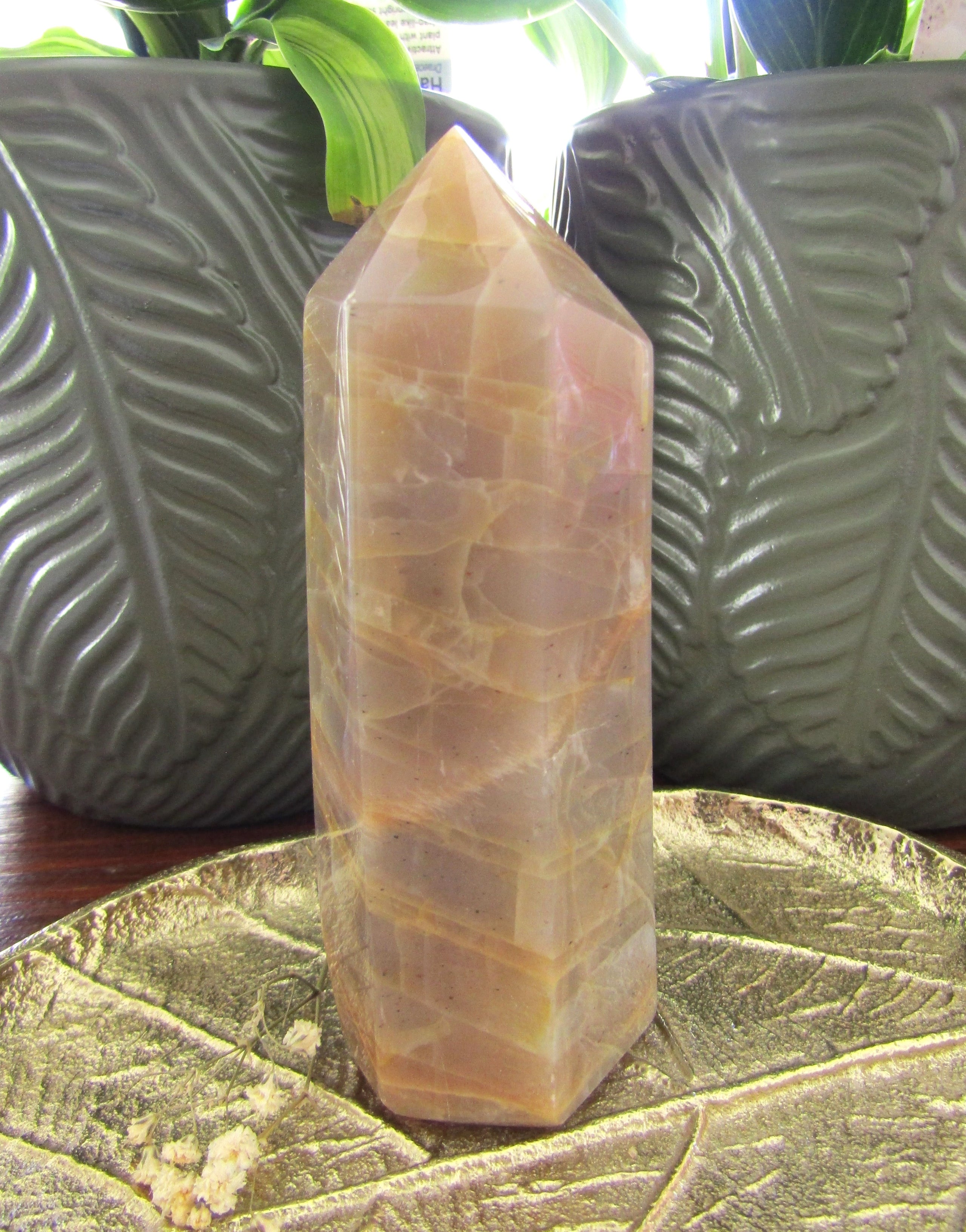 Flashy Peach Moonstone Tower #4 | Crystal Kits AU