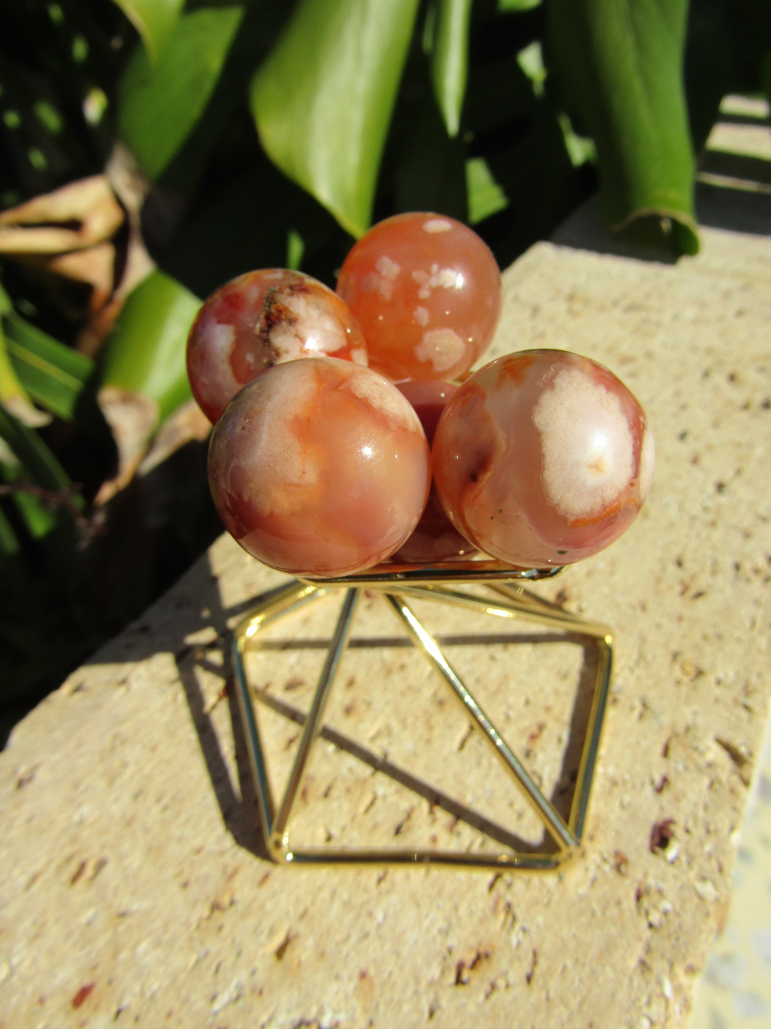 Carnelian & Flower Agate Sphere - Mini | Crystal Kits AU